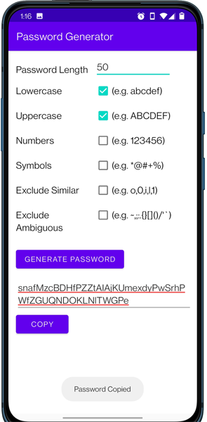 Password Generator App Password Generator App